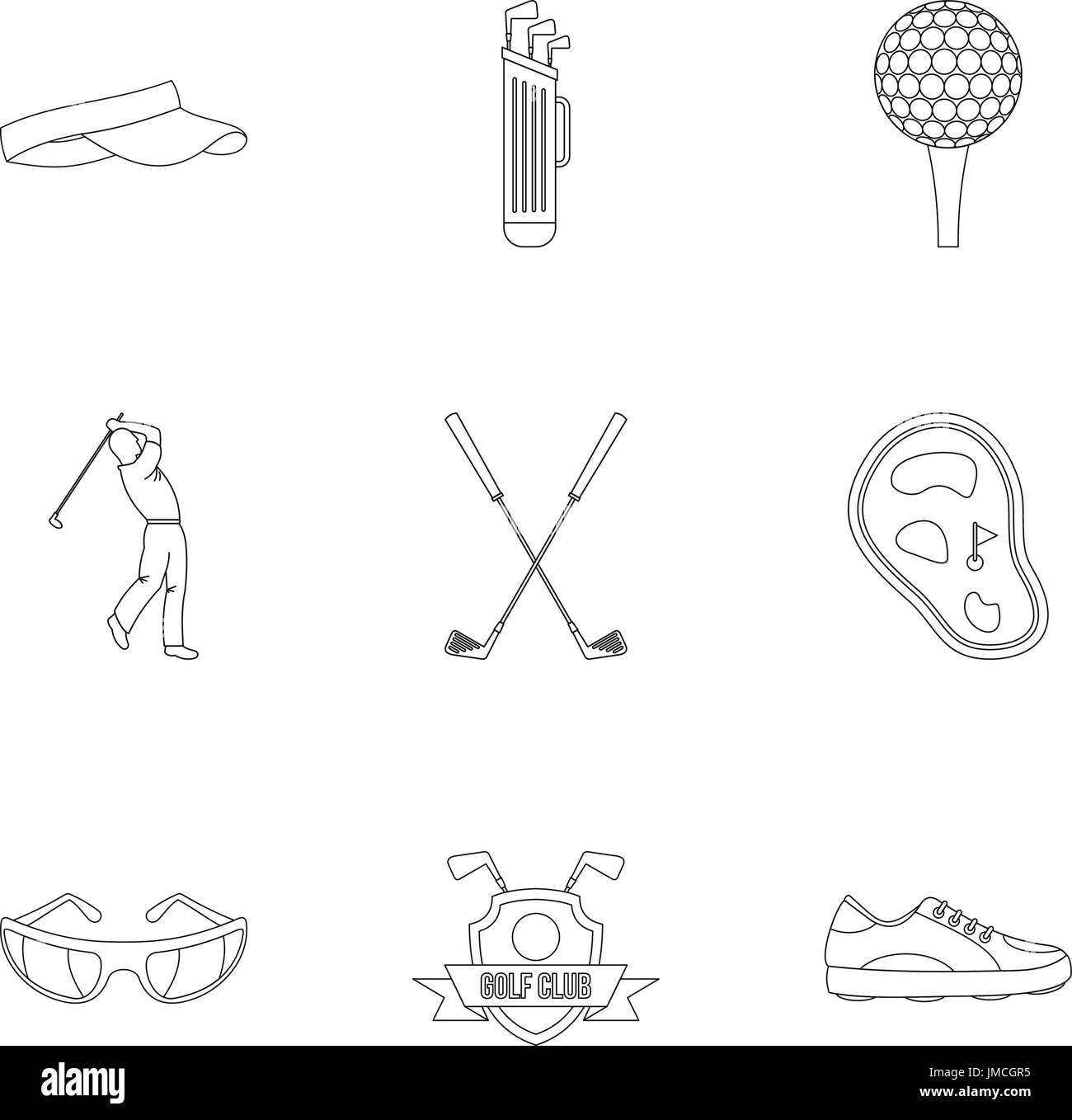 Championship golf icons set, outline style Stock Vector Image & Art - Alamy