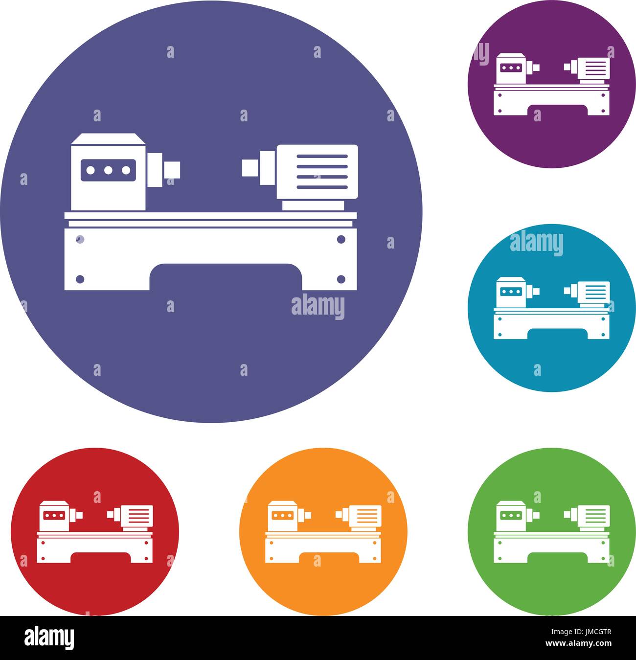 Lathe machine icons set Stock Vector Image & Art - Alamy