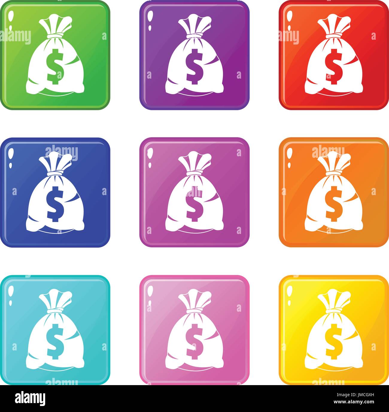 Money bag with US dollar sign set 9 Stock Vector Image & Art - Alamy