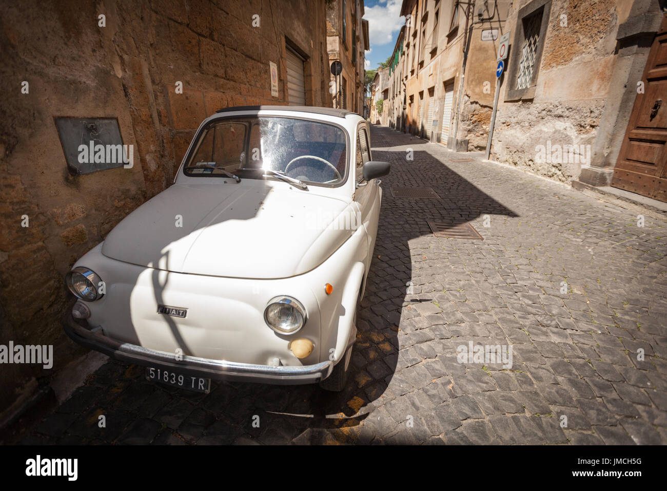 the little funny car on the street of italian town of Orvieto Stock ...