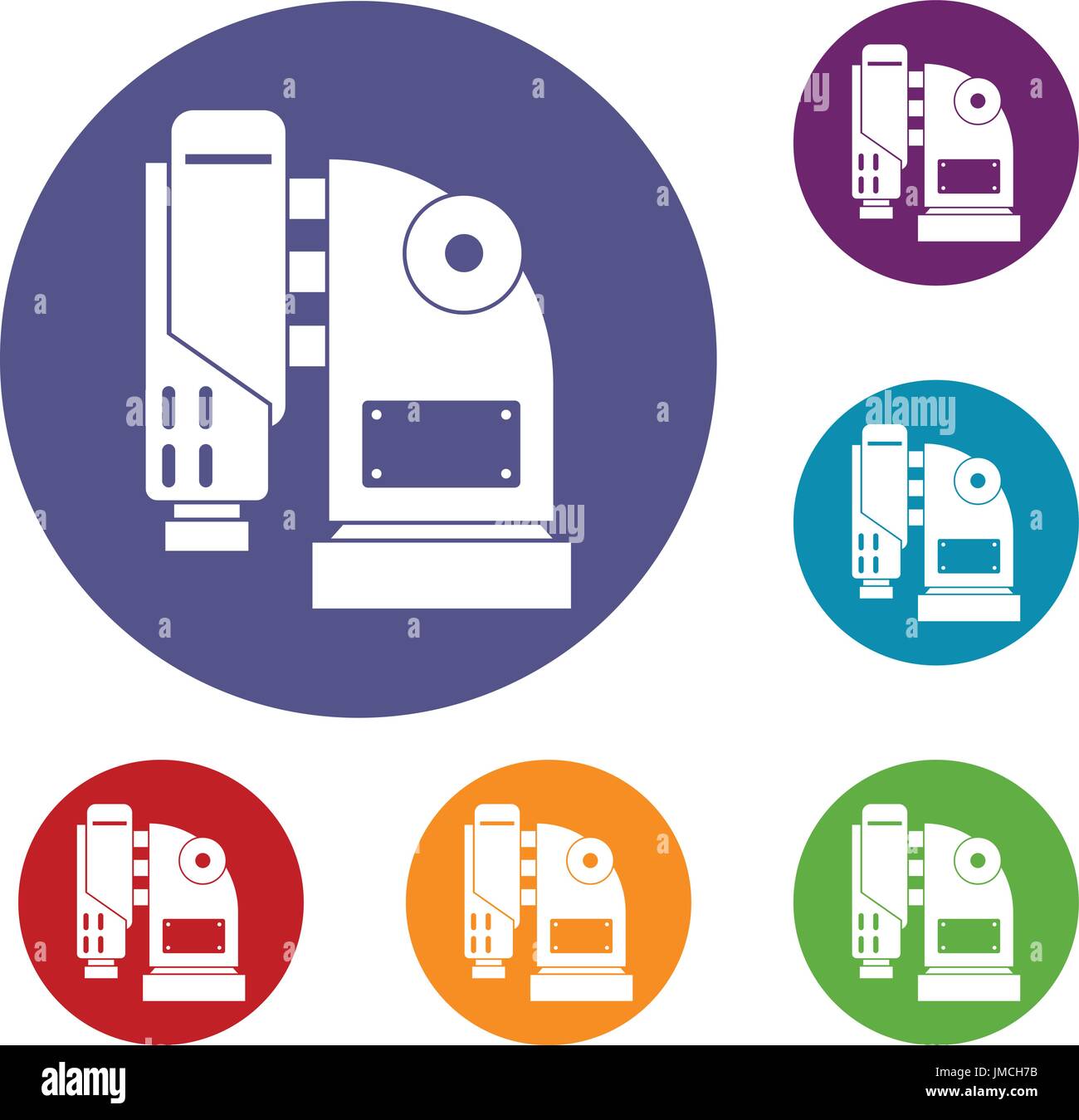 Pneumatic hammer machine icons set Stock Vector Image & Art - Alamy