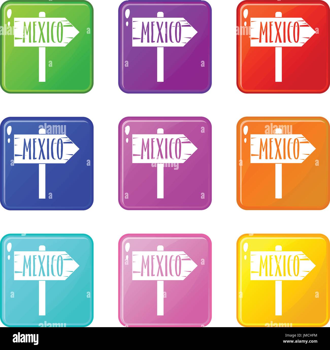Mexico wooden direction arrow sign set 9 Stock Vector Image & Art - Alamy