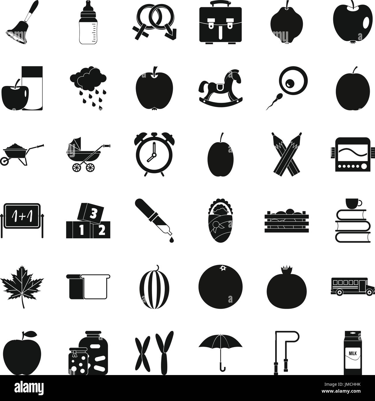 Preschool icons set, simple style Stock Vector Image & Art - Alamy