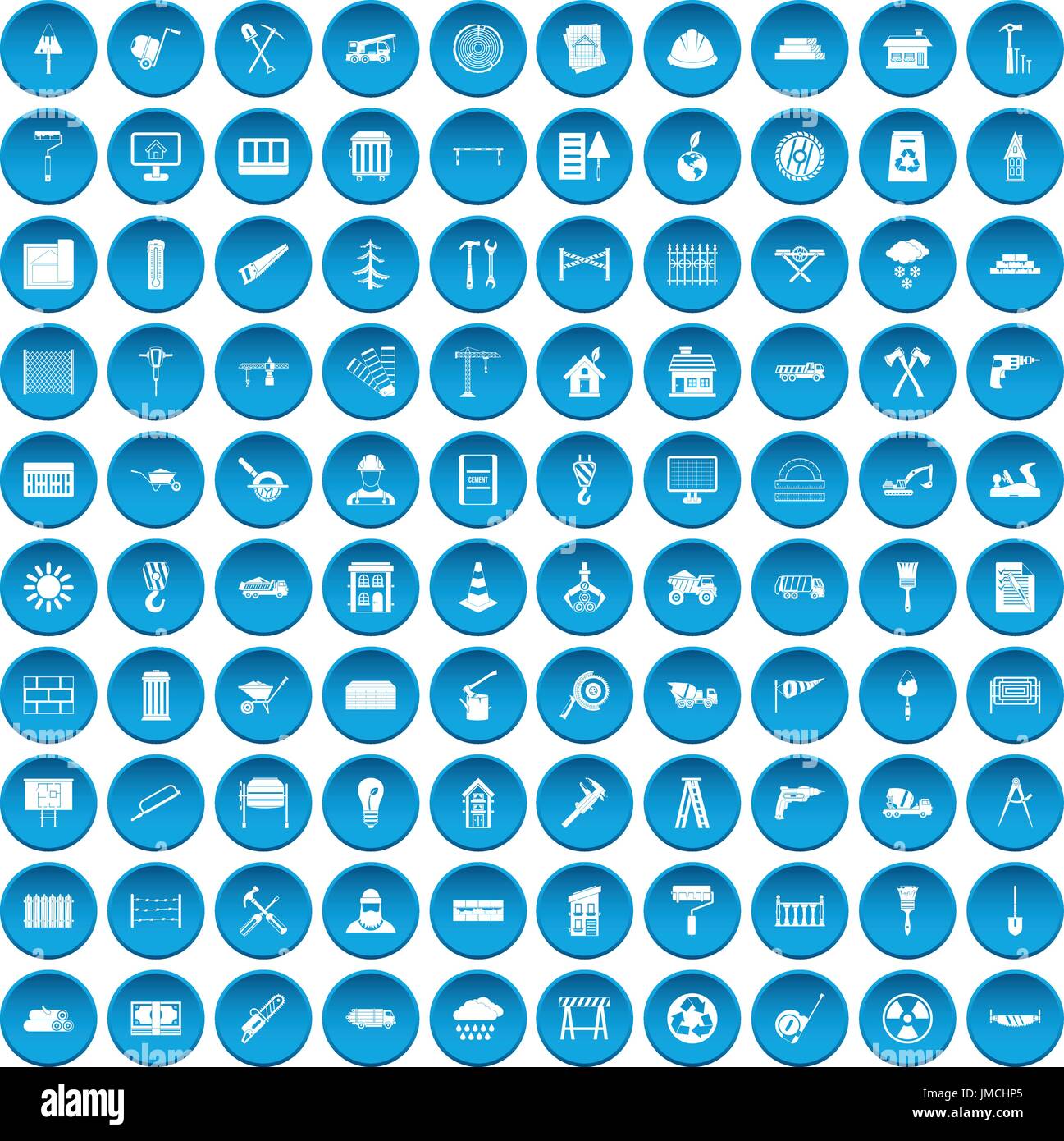100 building materials icons set blue Stock Vector Image & Art - Alamy
