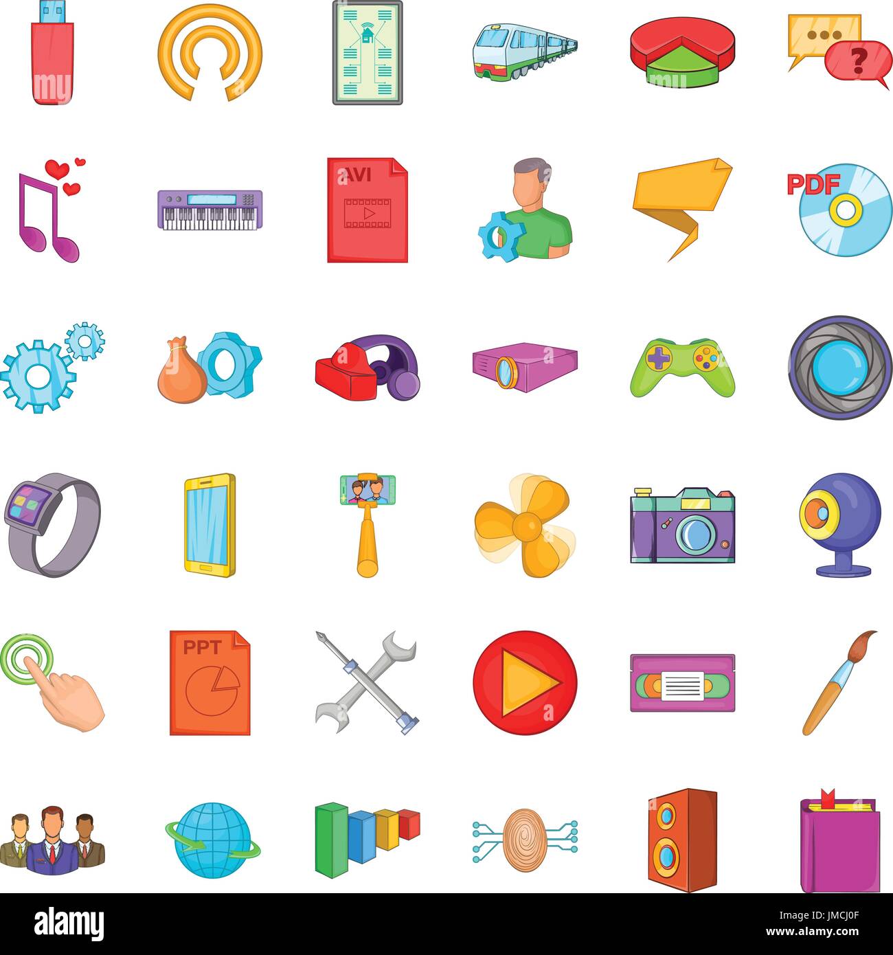 Different application icons set, cartoon style Stock Vector Image & Art ...