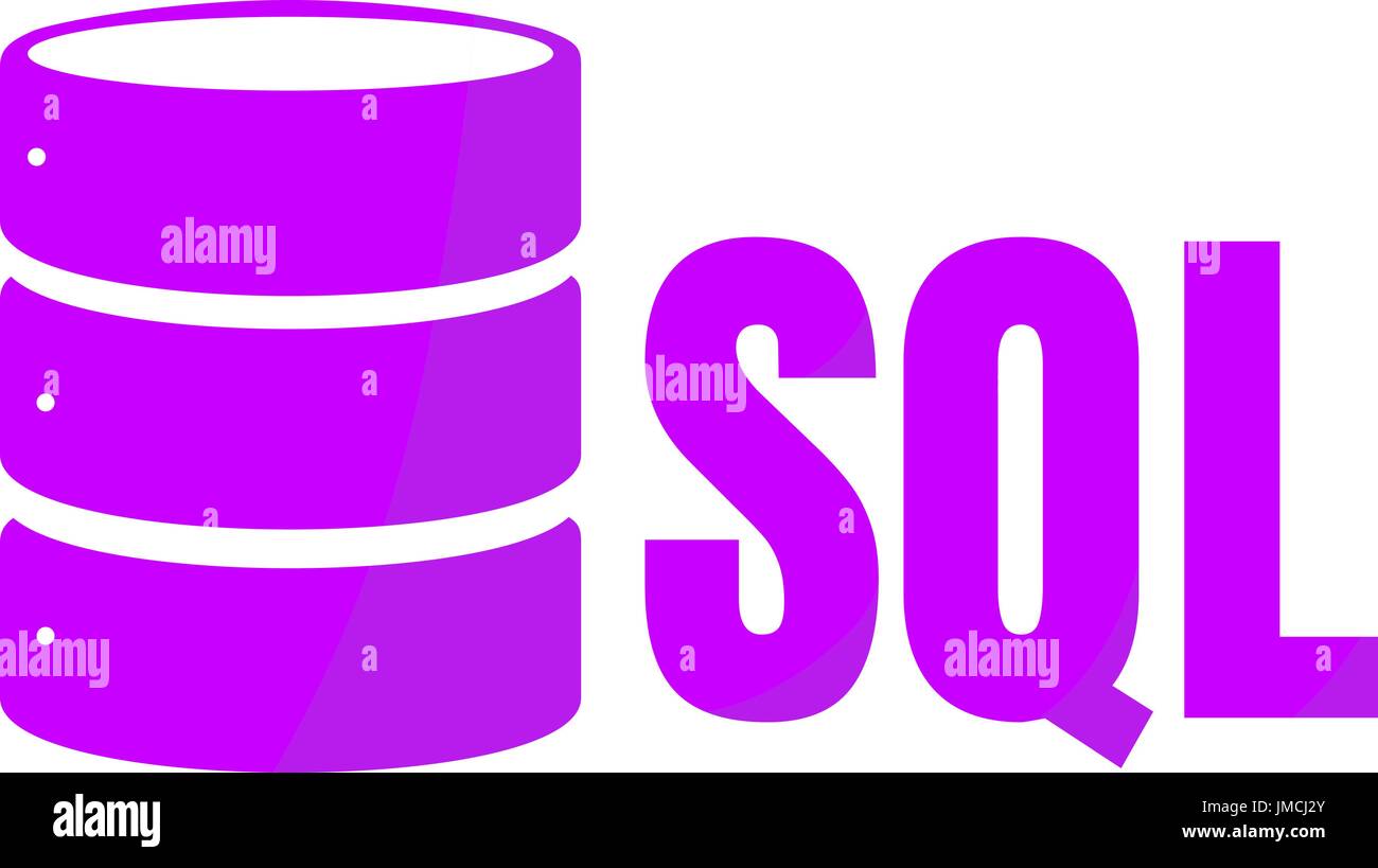 SQL Database Icon Logo Design UI or UX App. Purple inscription with ...