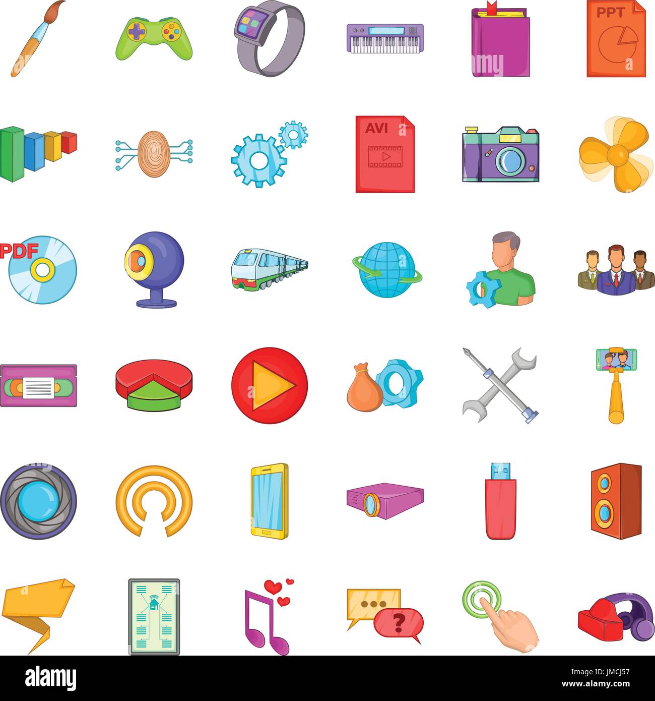 Smart application icons set, cartoon style Stock Vector Image & Art - Alamy