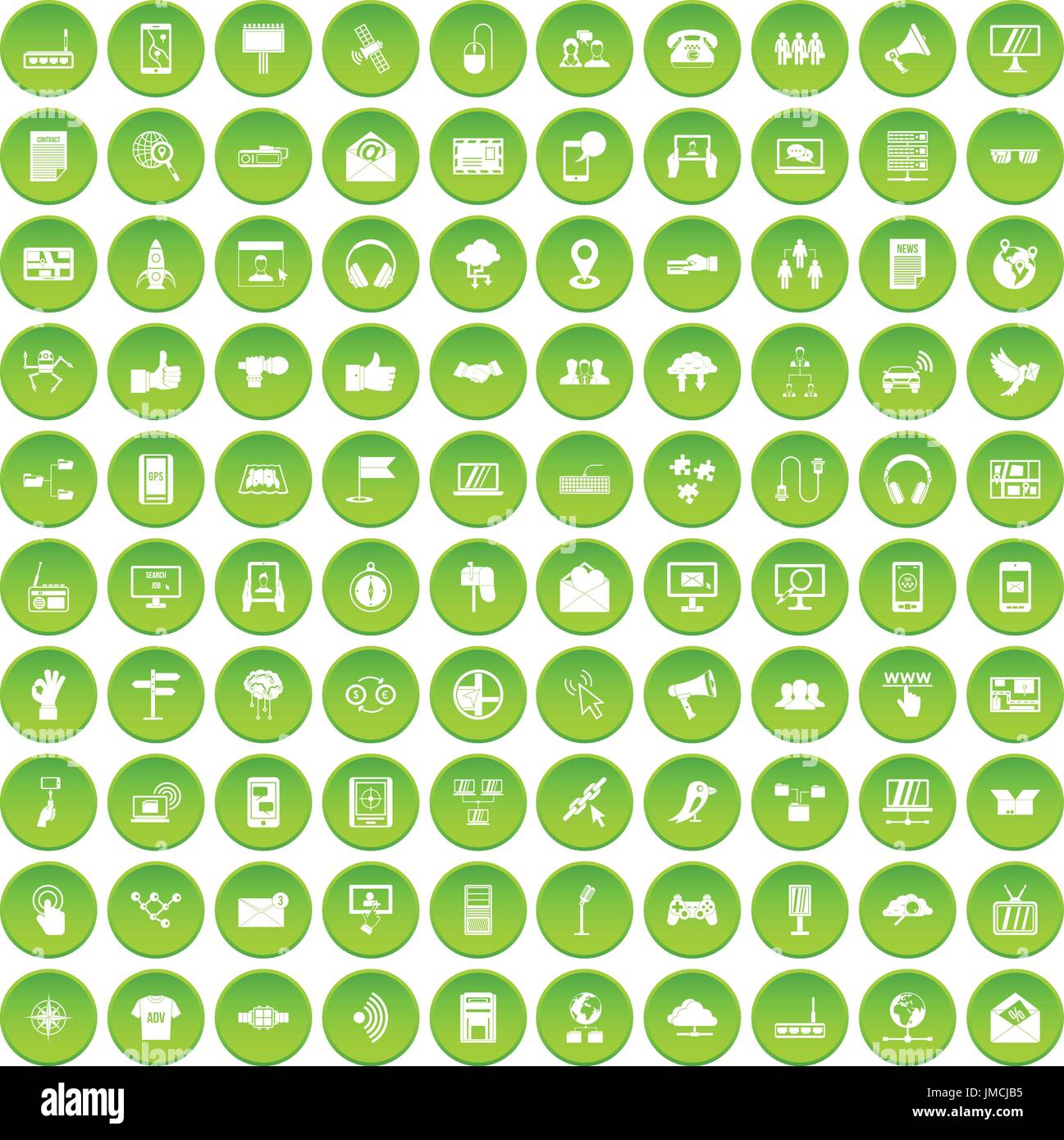 100 communication icons set green Stock Vector Image & Art - Alamy