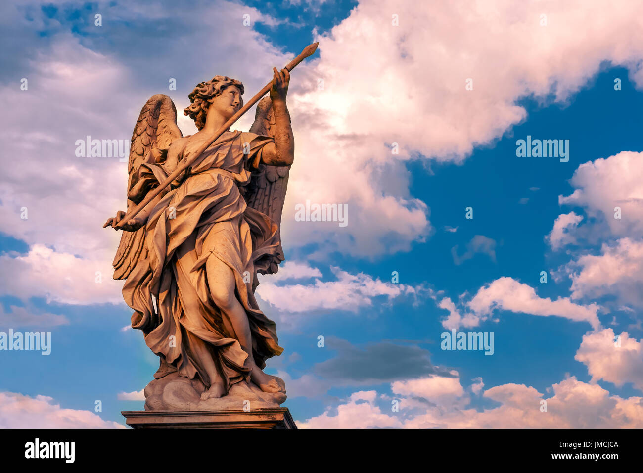 Statue of Angel on Saint Angel Bridge, Rome, Italy Stock Photo - Alamy