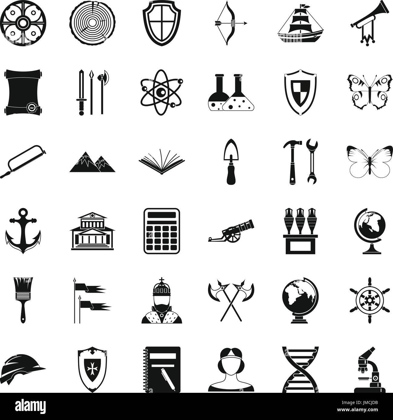 Science archeology icons set, simple style Stock Vector Image & Art - Alamy