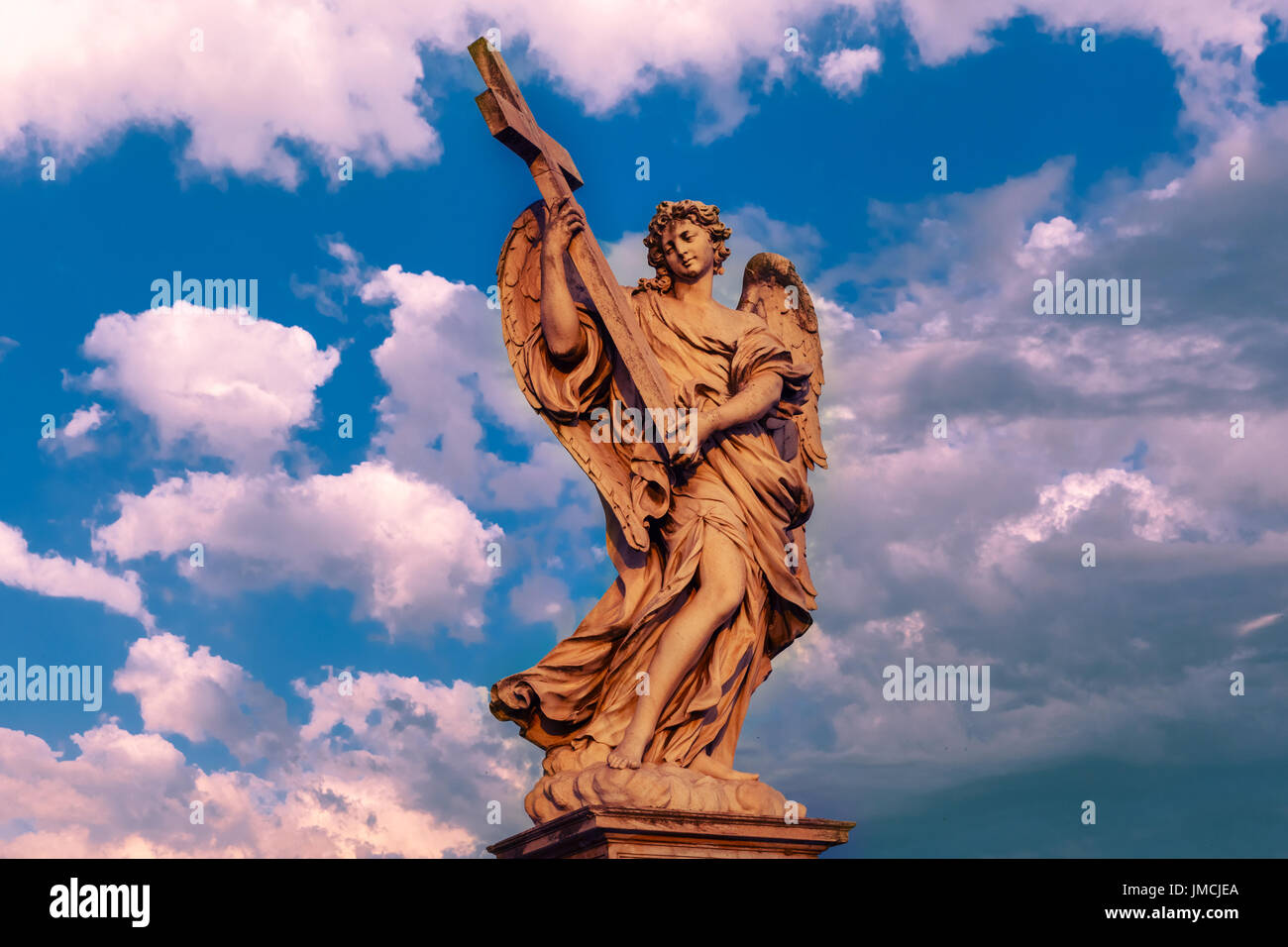Statue of Angel on Saint Angel Bridge, Rome, Italy Stock Photo - Alamy