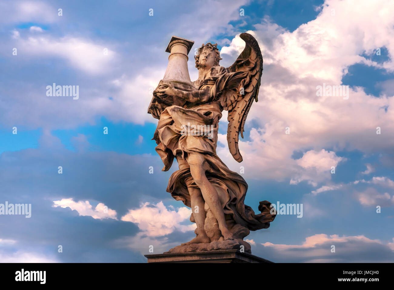 Statue of Angel on Saint Angel Bridge, Rome, Italy Stock Photo - Alamy