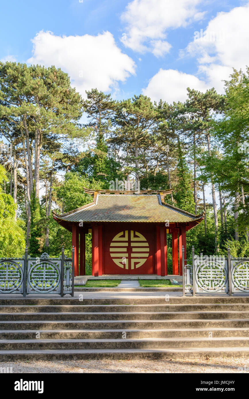 Front view of the Indochinese Memorial Temple in the Garden of Tropical ...