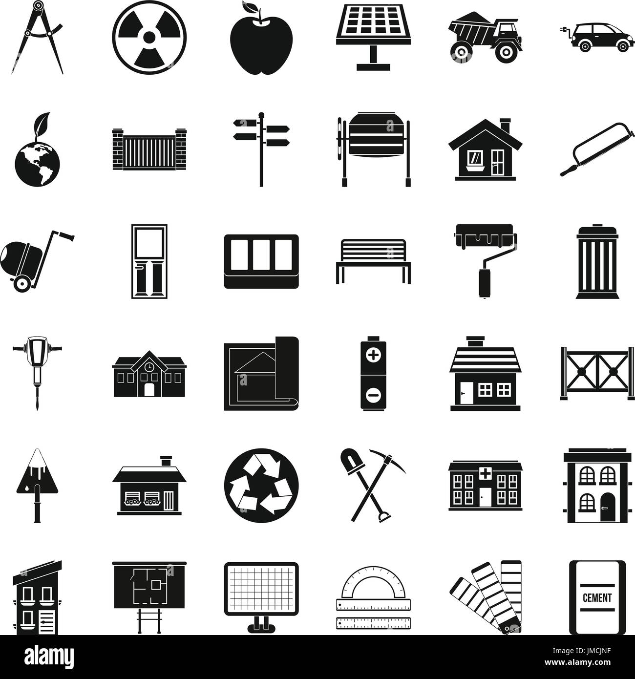 Construction industry icons set, simple style Stock Vector Image & Art ...