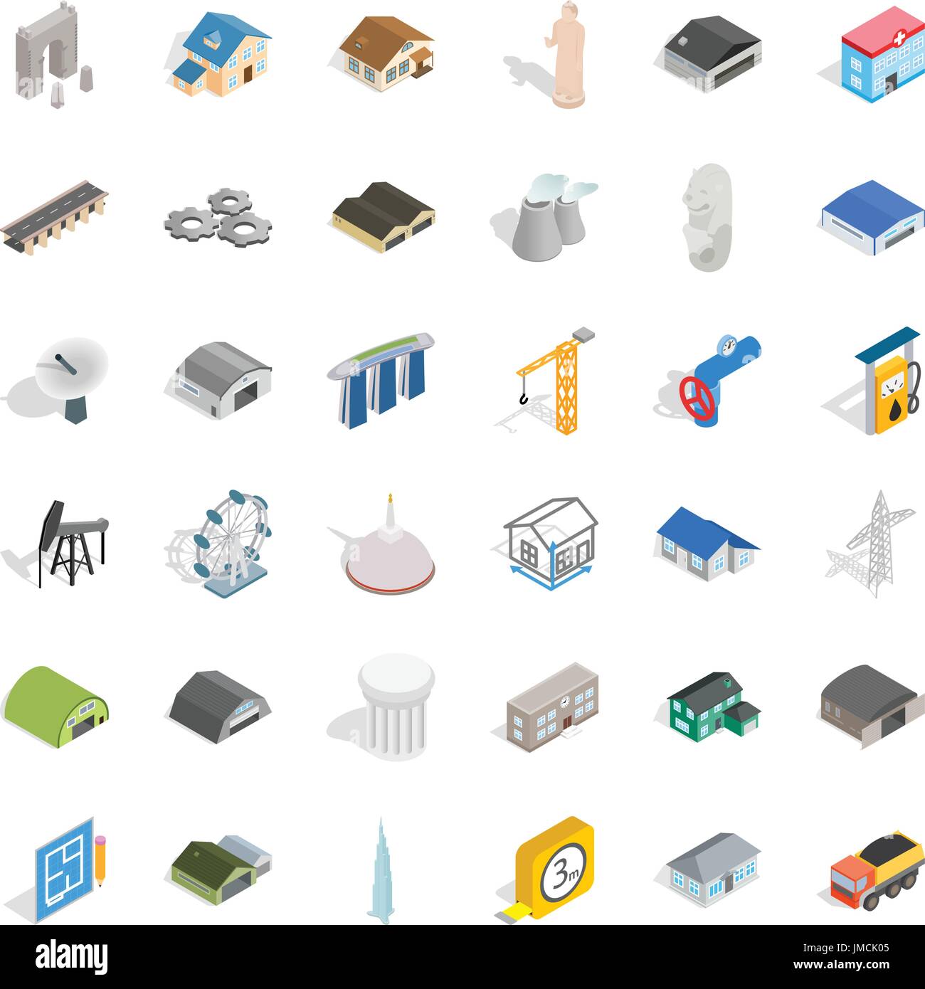 Architecture icons set, isometric style Stock Vector Image & Art - Alamy