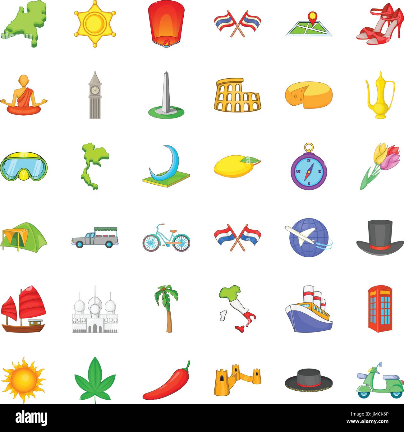 Around the world icons set, cartoon style Stock Vector Image & Art - Alamy