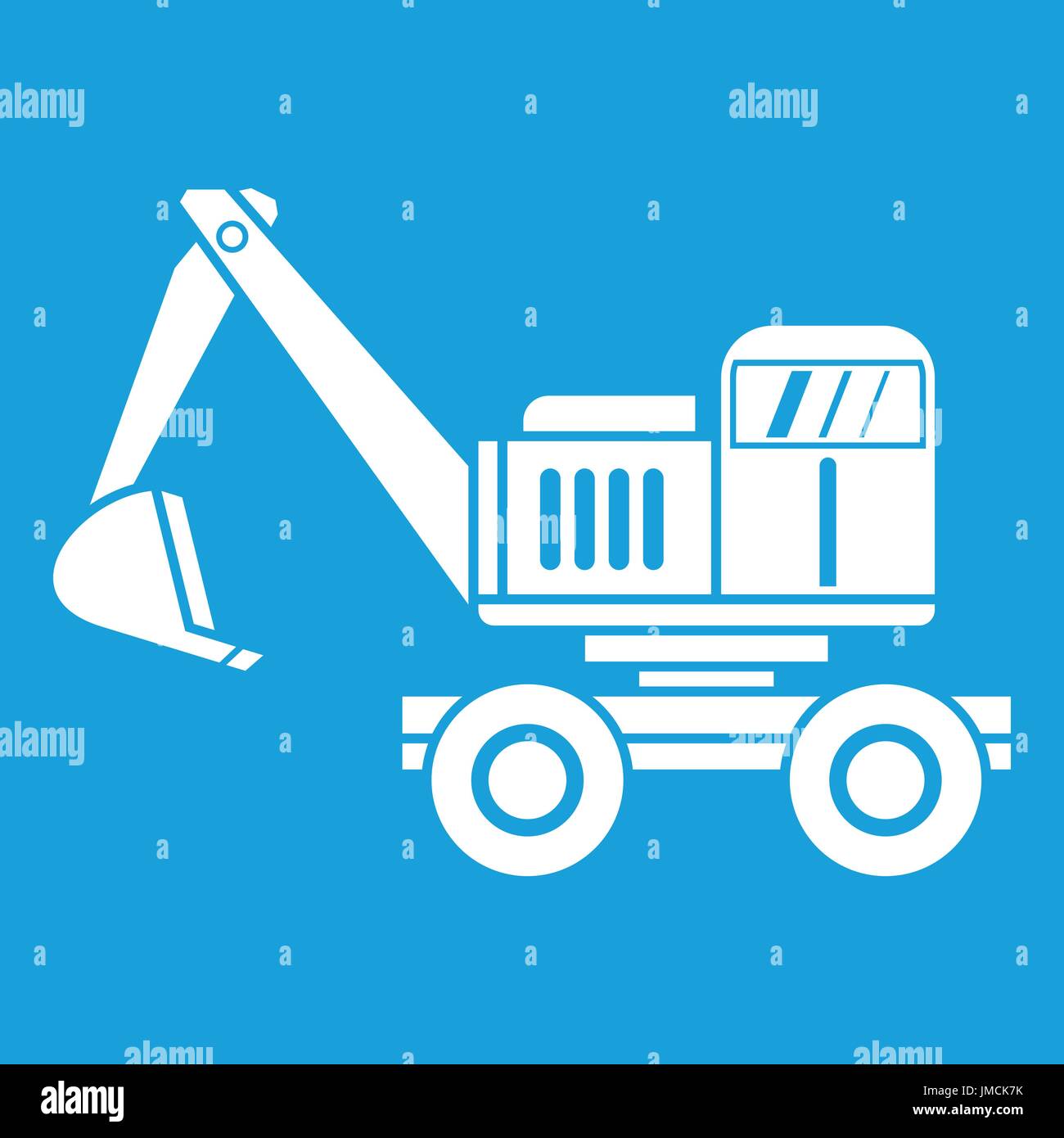 Excavator icon white Stock Vector Image & Art - Alamy