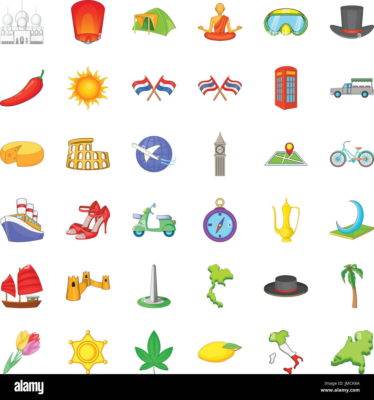 Travel icons set, cartoon style Stock Vector Image & Art - Alamy