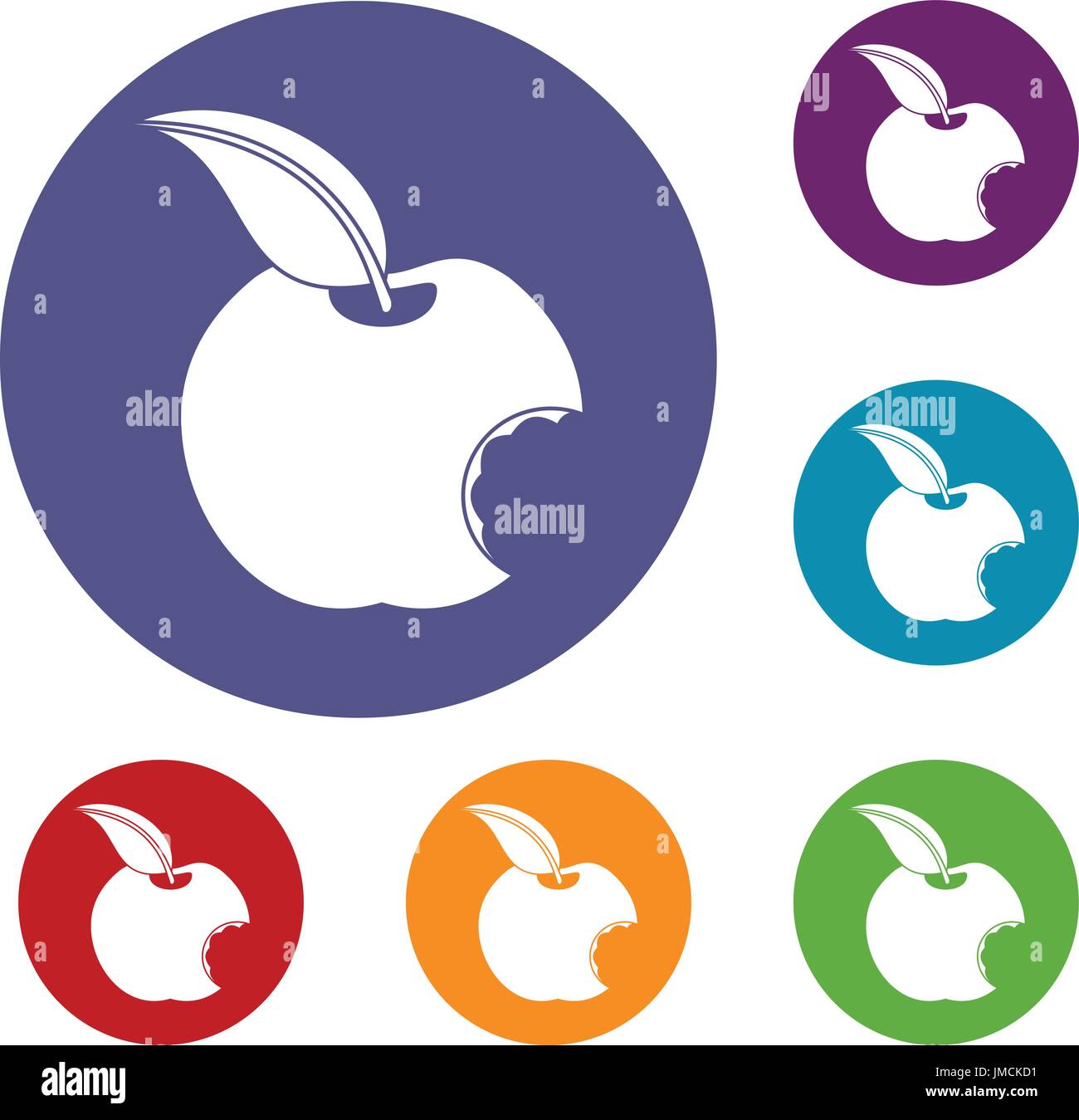 Bitten apple icons set Stock Vector Image & Art - Alamy