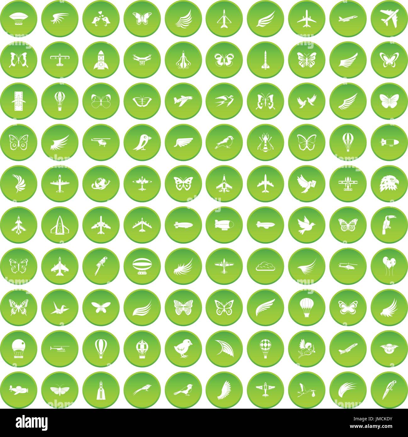 100 fly icons set green Stock Vector Image & Art - Alamy