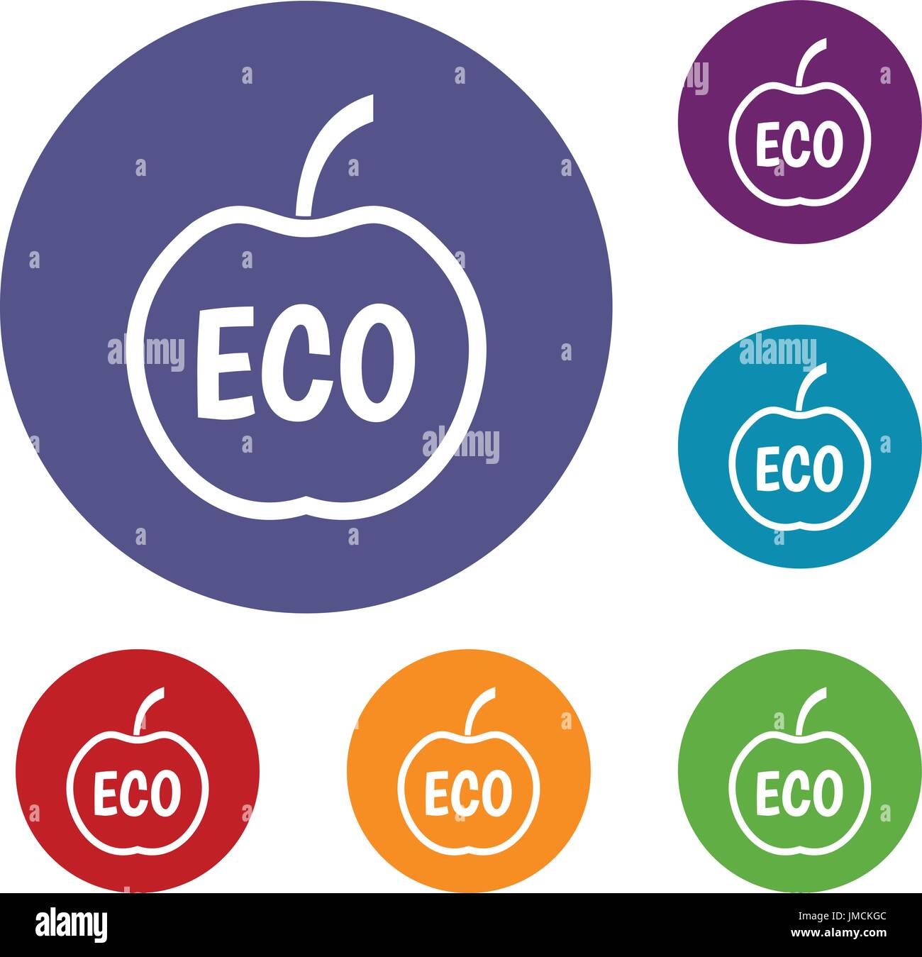 ECO apple icons set Stock Vector Image & Art - Alamy