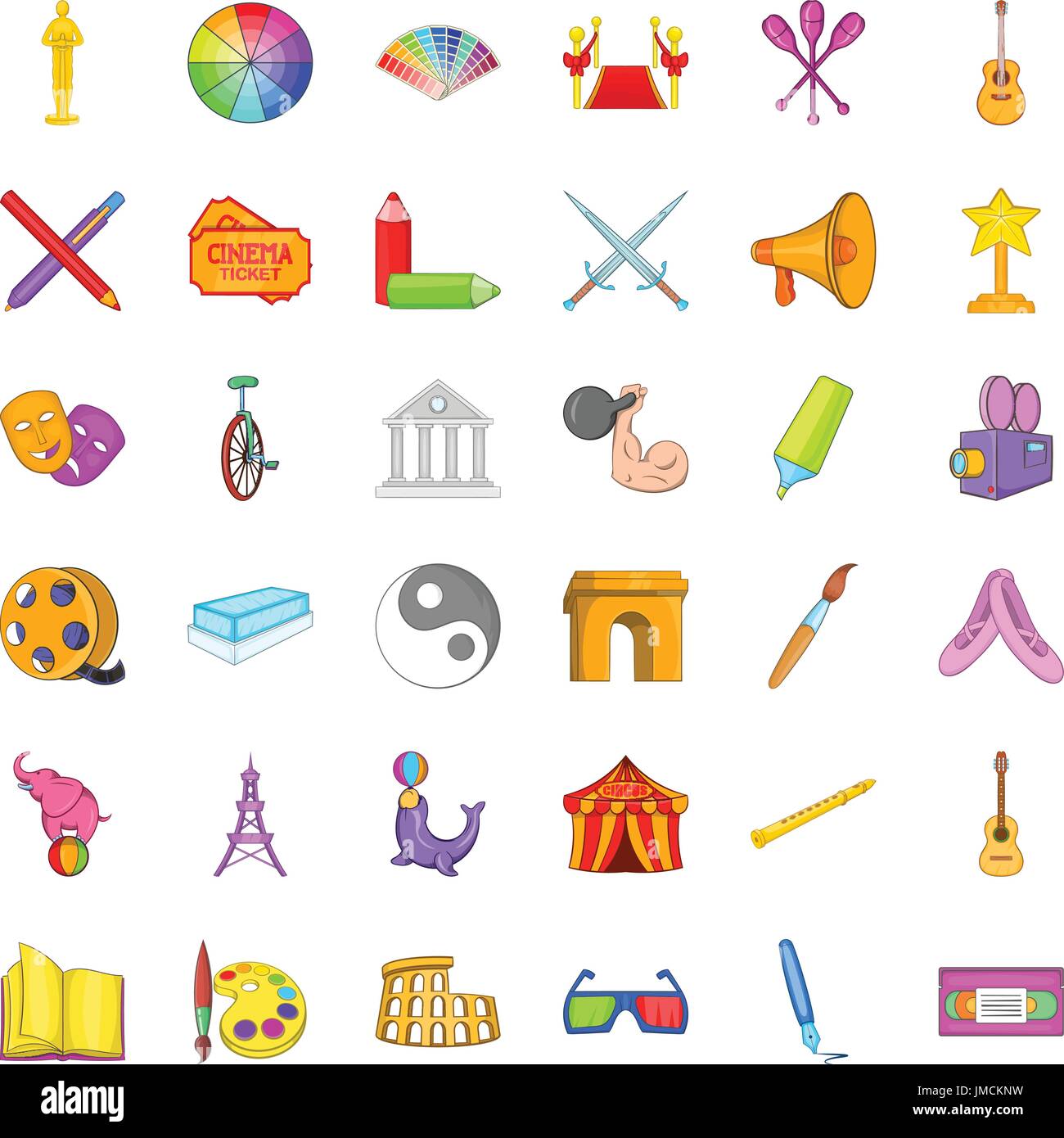 Art icons set, cartoon style Stock Vector Image & Art - Alamy
