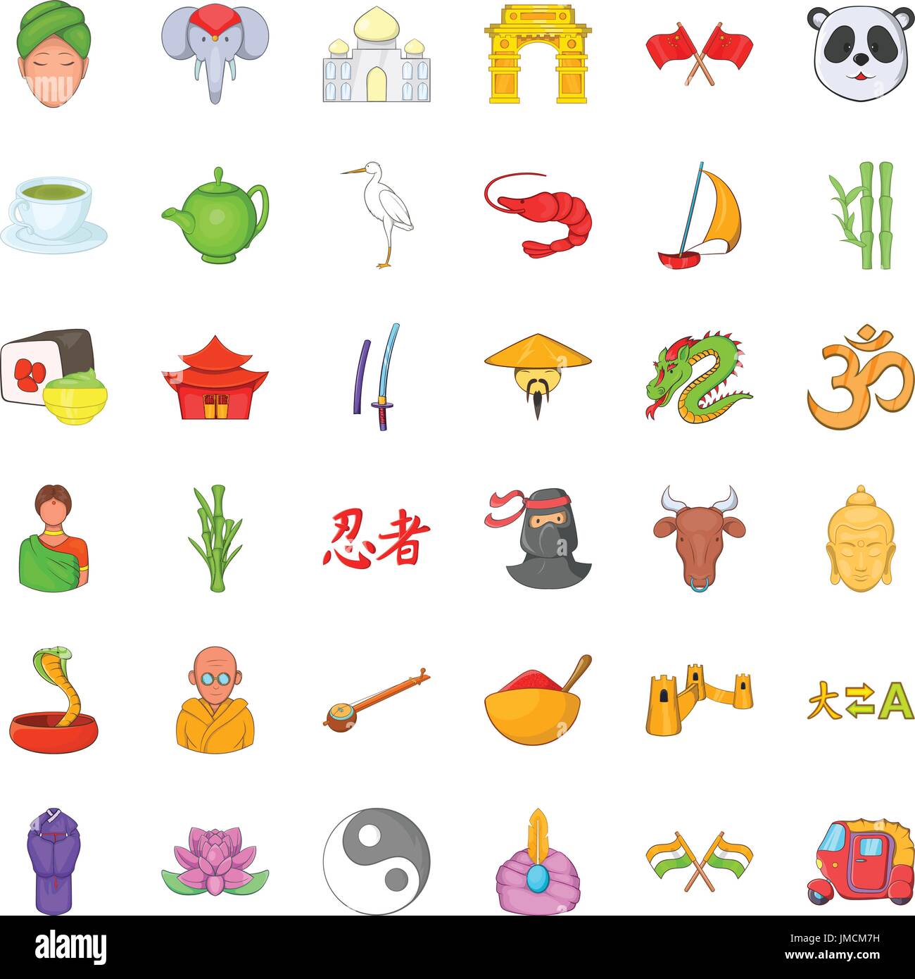 Asia icons set, cartoon style Stock Vector Image & Art - Alamy