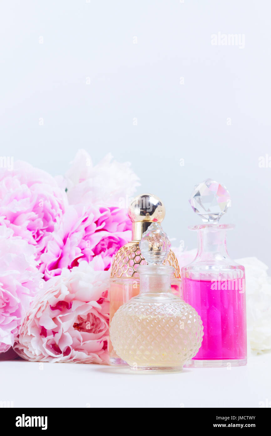 Peony essence vials Stock Photo - Alamy