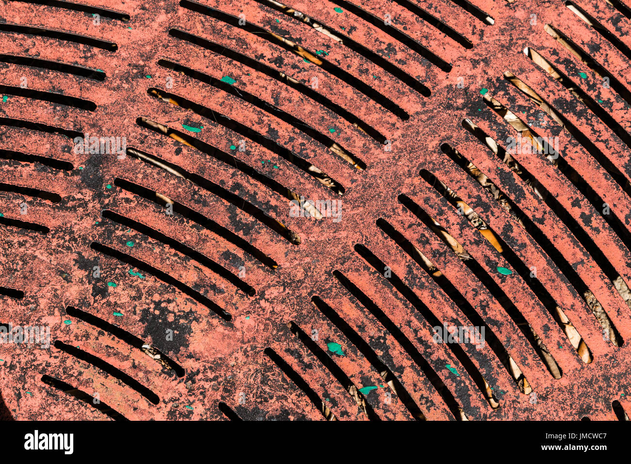 Steel drain around tree planted on street Stock Photo - Alamy