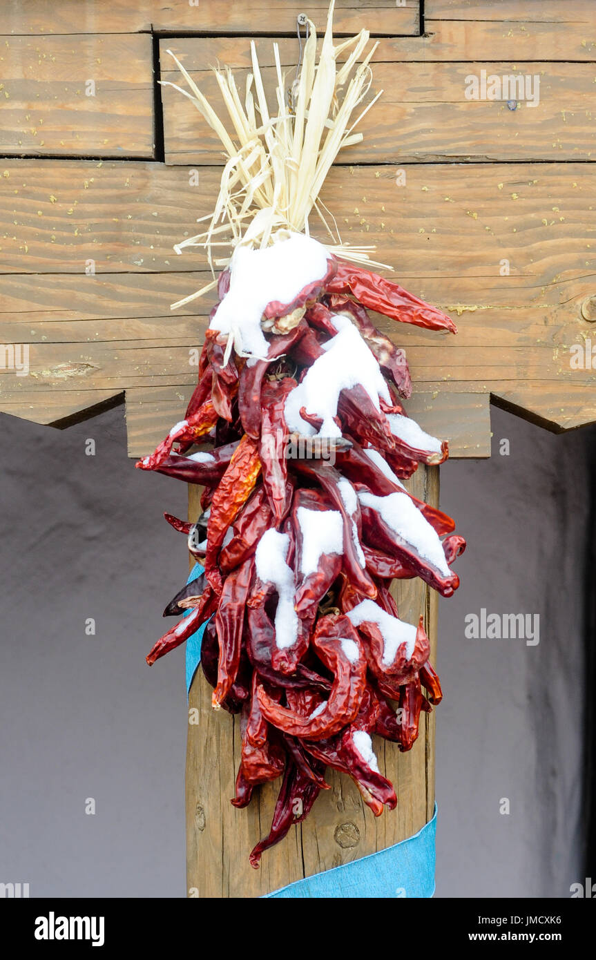 chile ristra with snow on it in Albuquerque, New Mexico, USA Stock ...