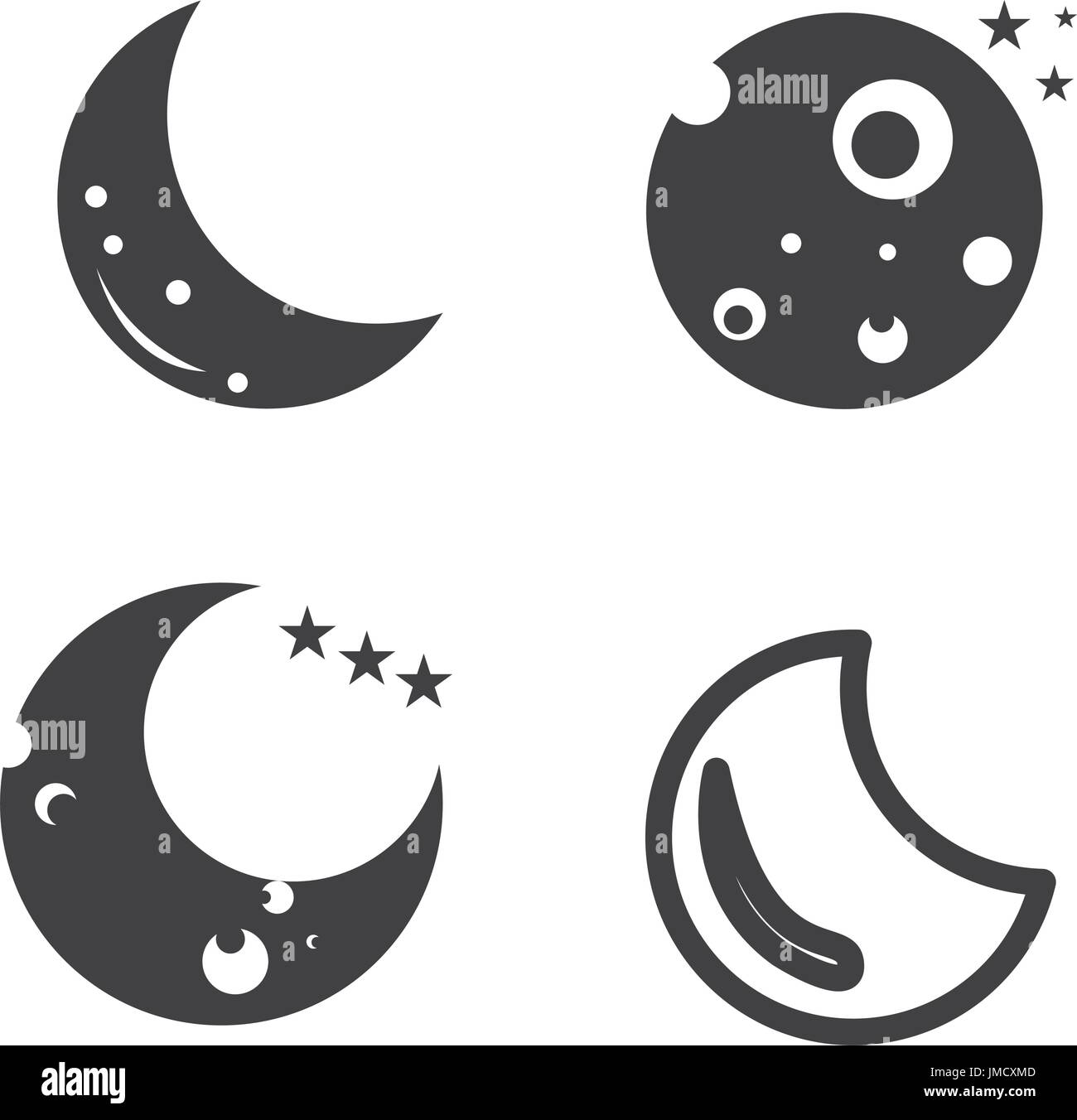 Set of moon icons Stock Vector Image & Art - Alamy
