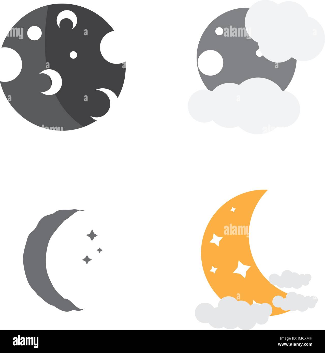 Set of moon icons Stock Vector Image & Art - Alamy