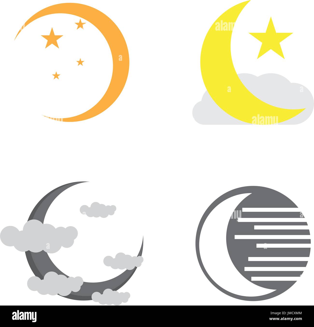 Set of moon icons Stock Vector Image & Art - Alamy