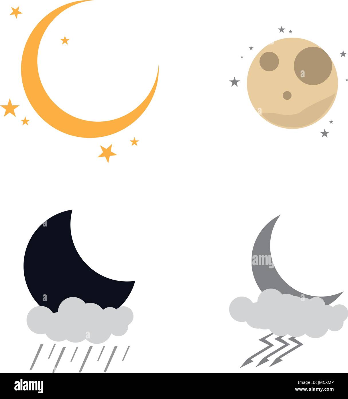 Set of moon icons Stock Vector Image & Art - Alamy