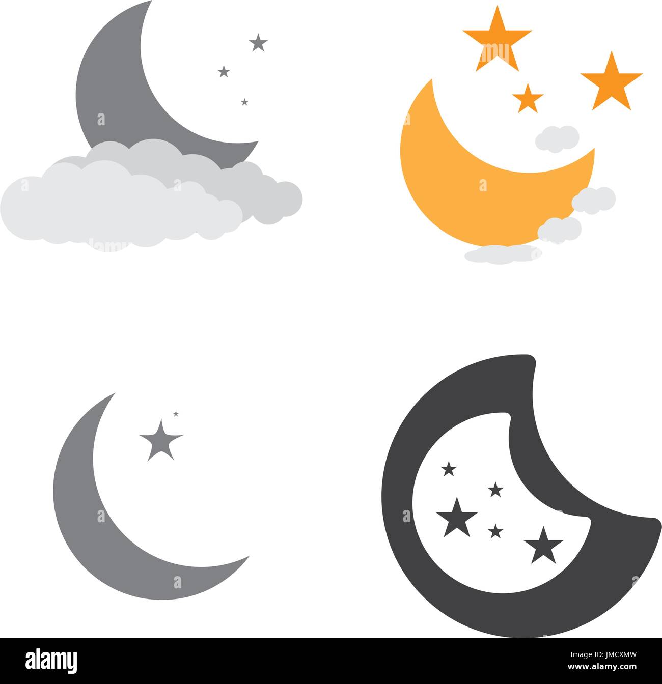 Set of moon icons Stock Vector Image & Art - Alamy