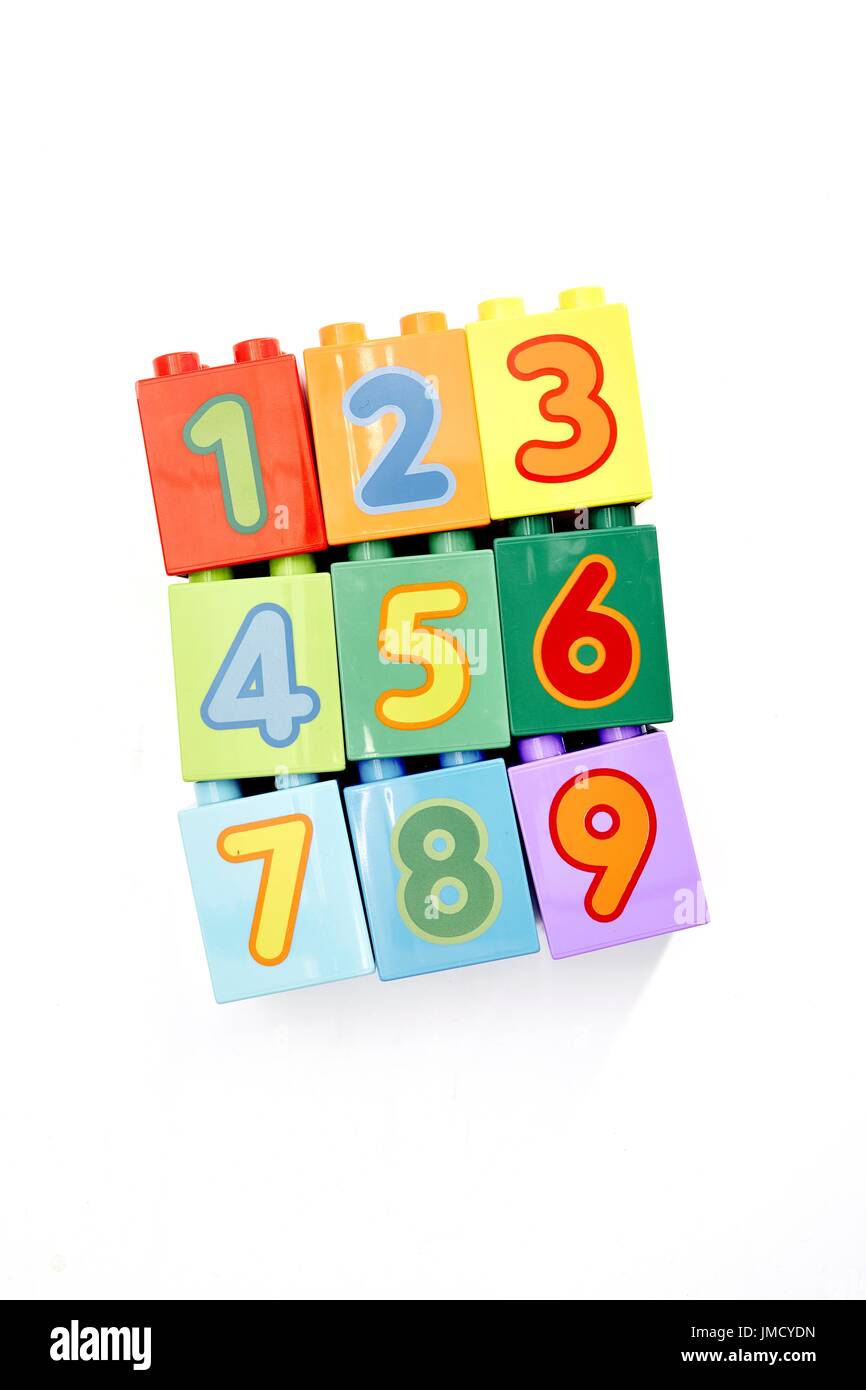 A studio photo of toy block number Stock Photo - Alamy
