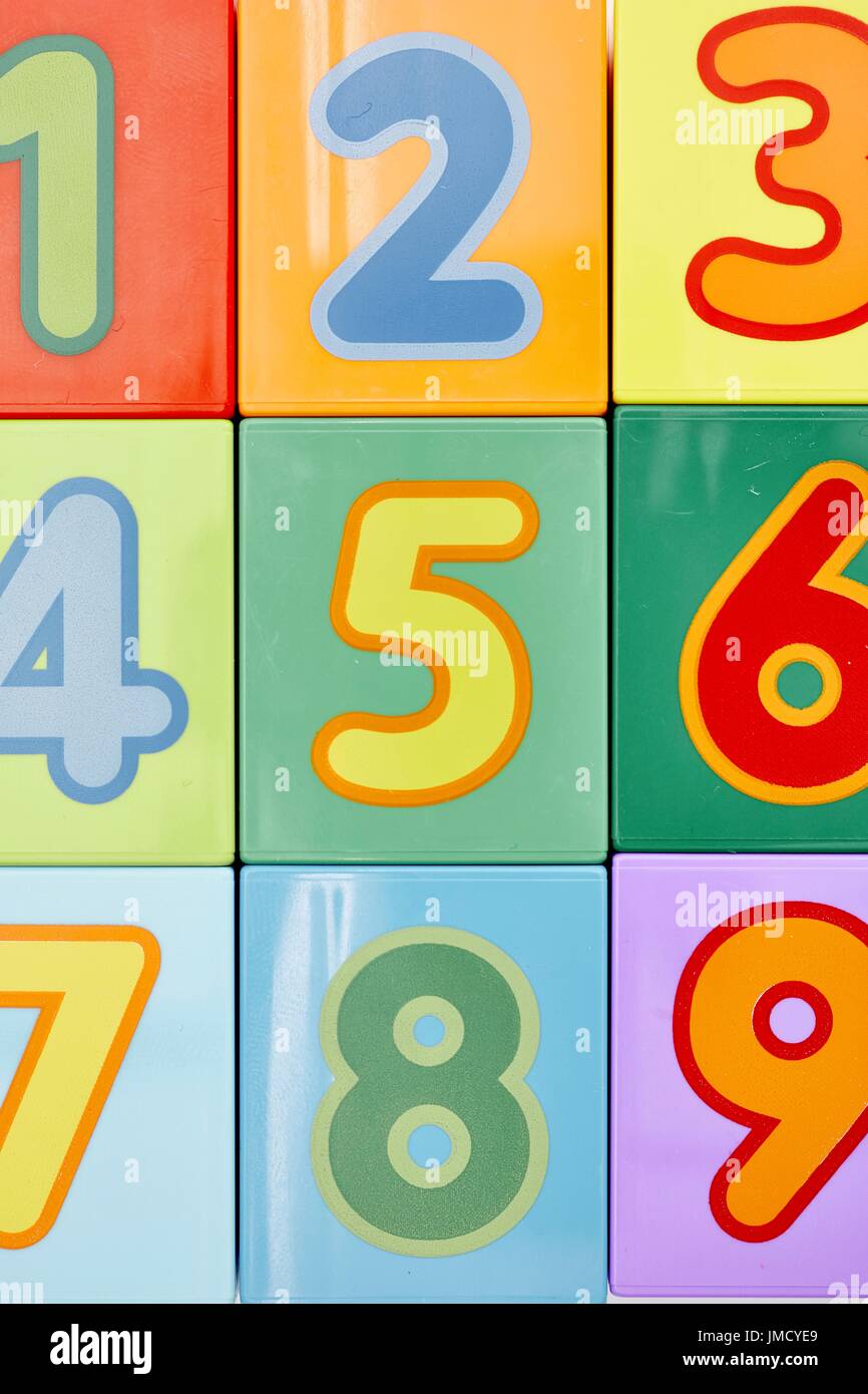 A studio photo of toy block number Stock Photo - Alamy