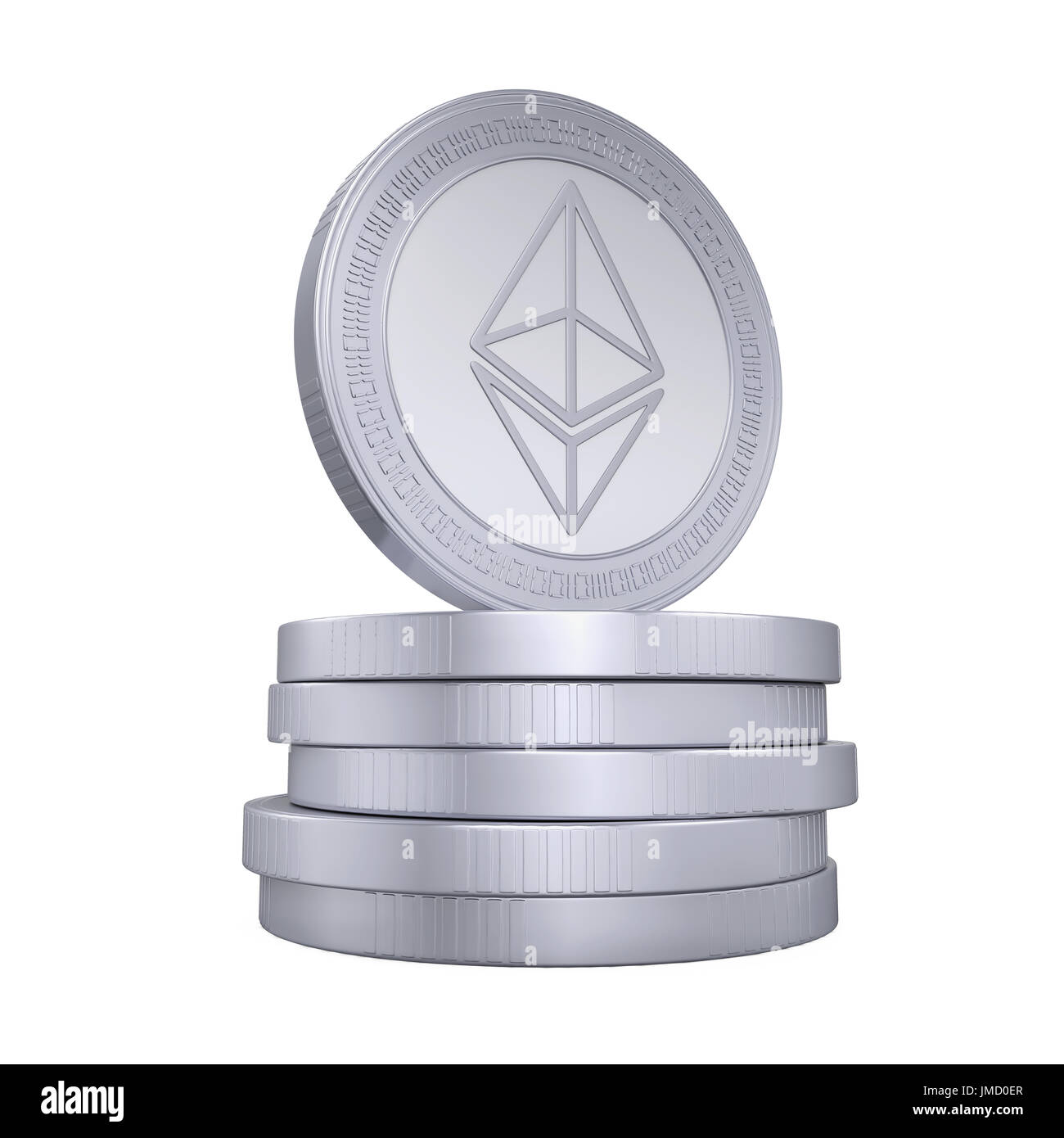 Stack of Ethereum Coins Isolated Stock Photo - Alamy