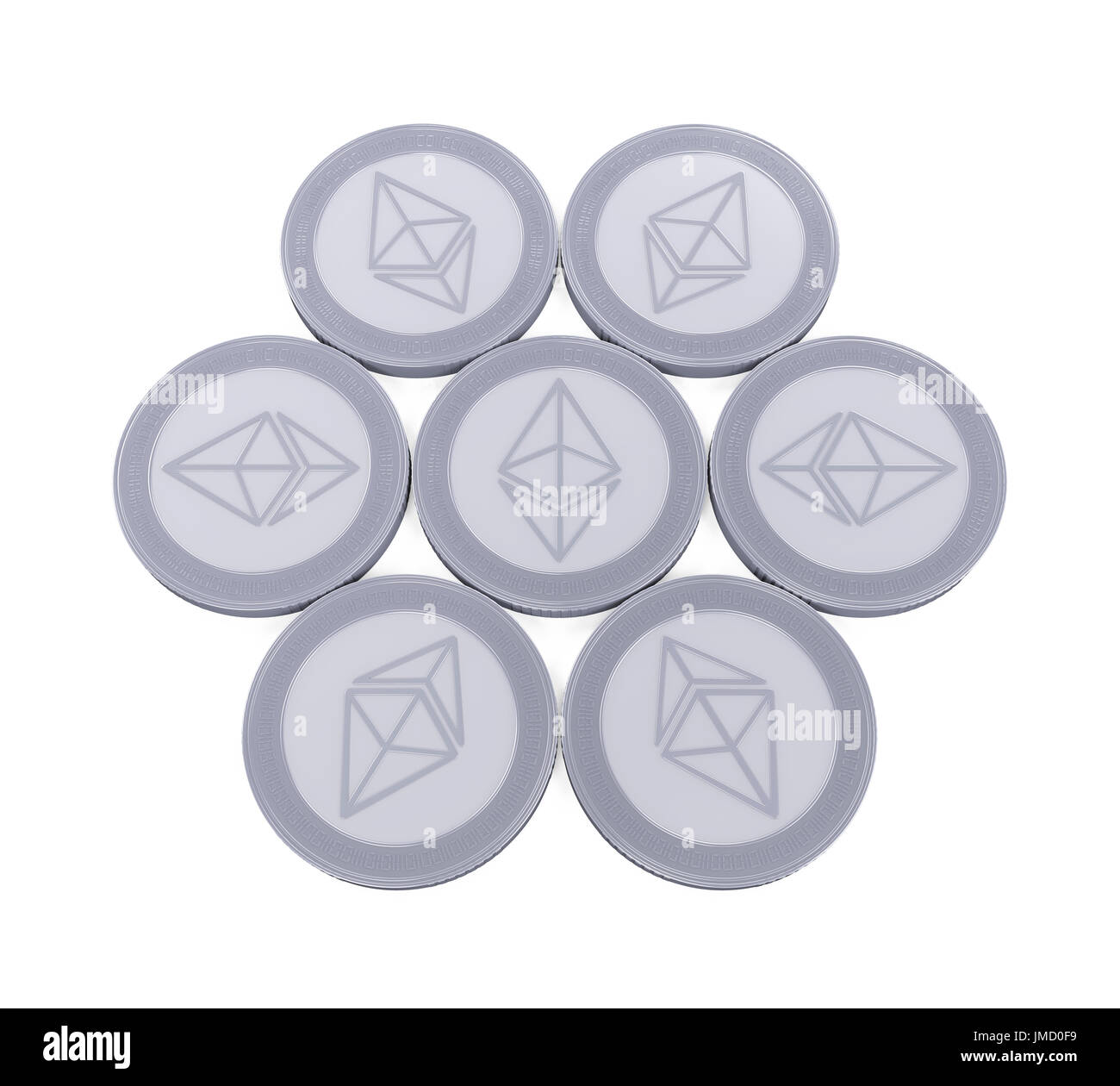 Stack of Ethereum Coins Isolated Stock Photo - Alamy