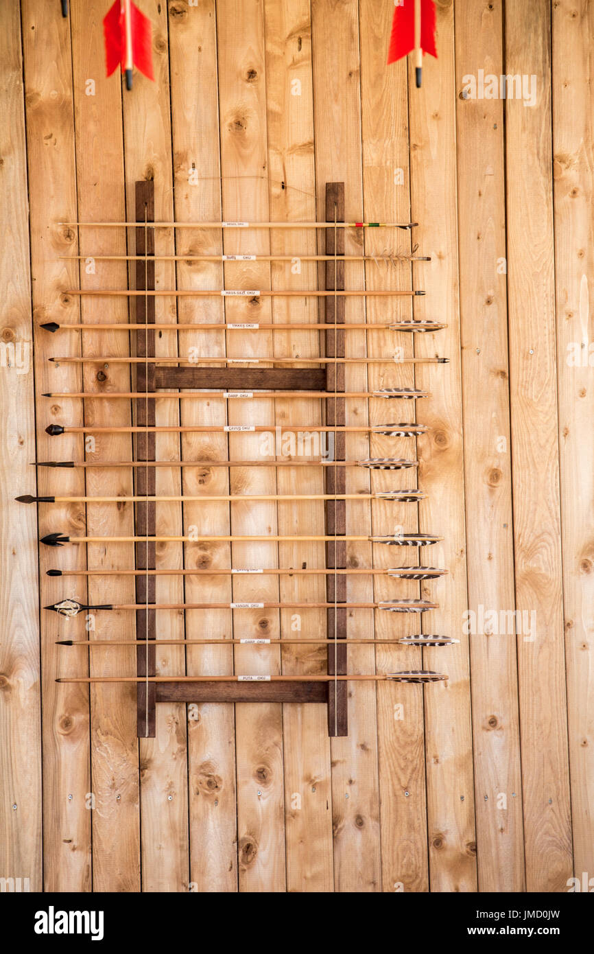 Antique old wooden arrows Stock Photo - Alamy
