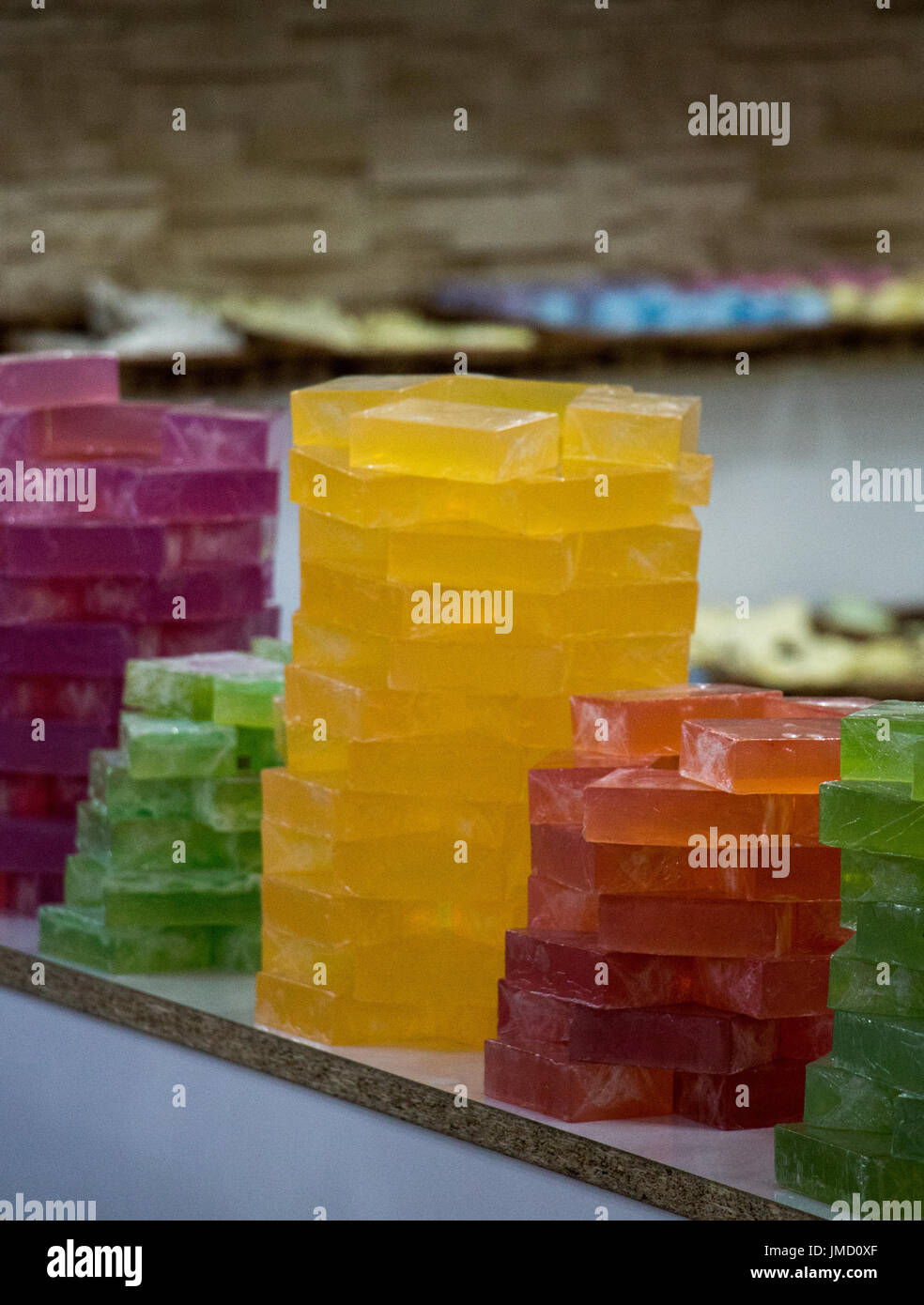 Collection of bars of fragrant hand made organic soap Stock Photo - Alamy