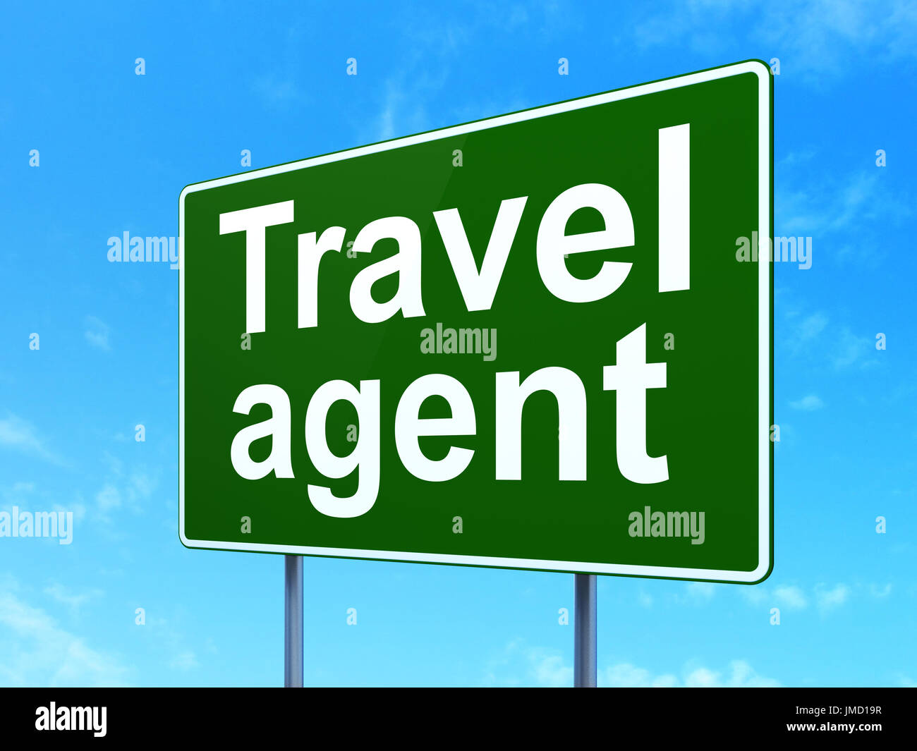 Vacation concept: Travel Agent on road sign background Stock Photo - Alamy