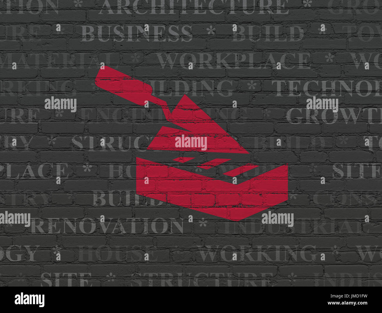 Construction concept: Brick Wall on wall background Stock Photo - Alamy