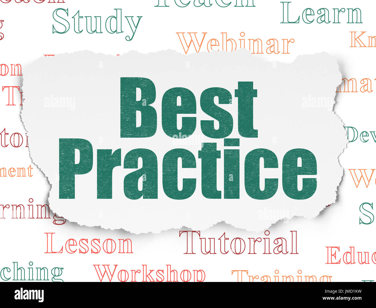 Education concept: Best Practice on Torn Paper background Stock Photo ...