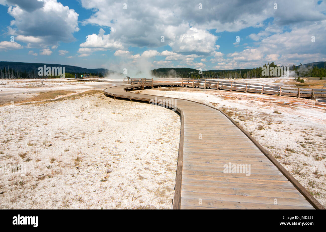 Wooden Observation Walkway through Black Sand Geyser Basin in ...