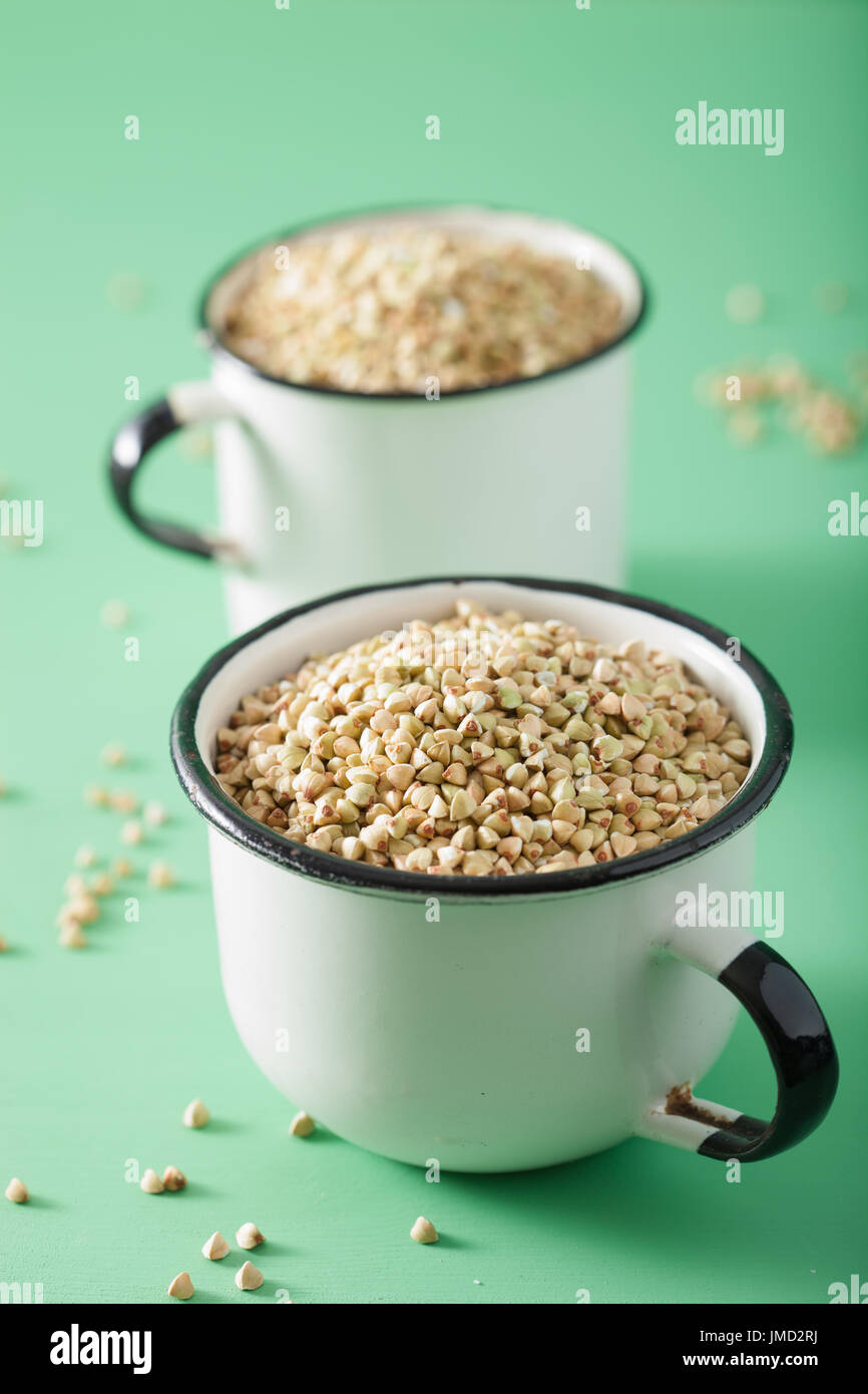 raw green buckwheat healthy ingredient Stock Photo - Alamy