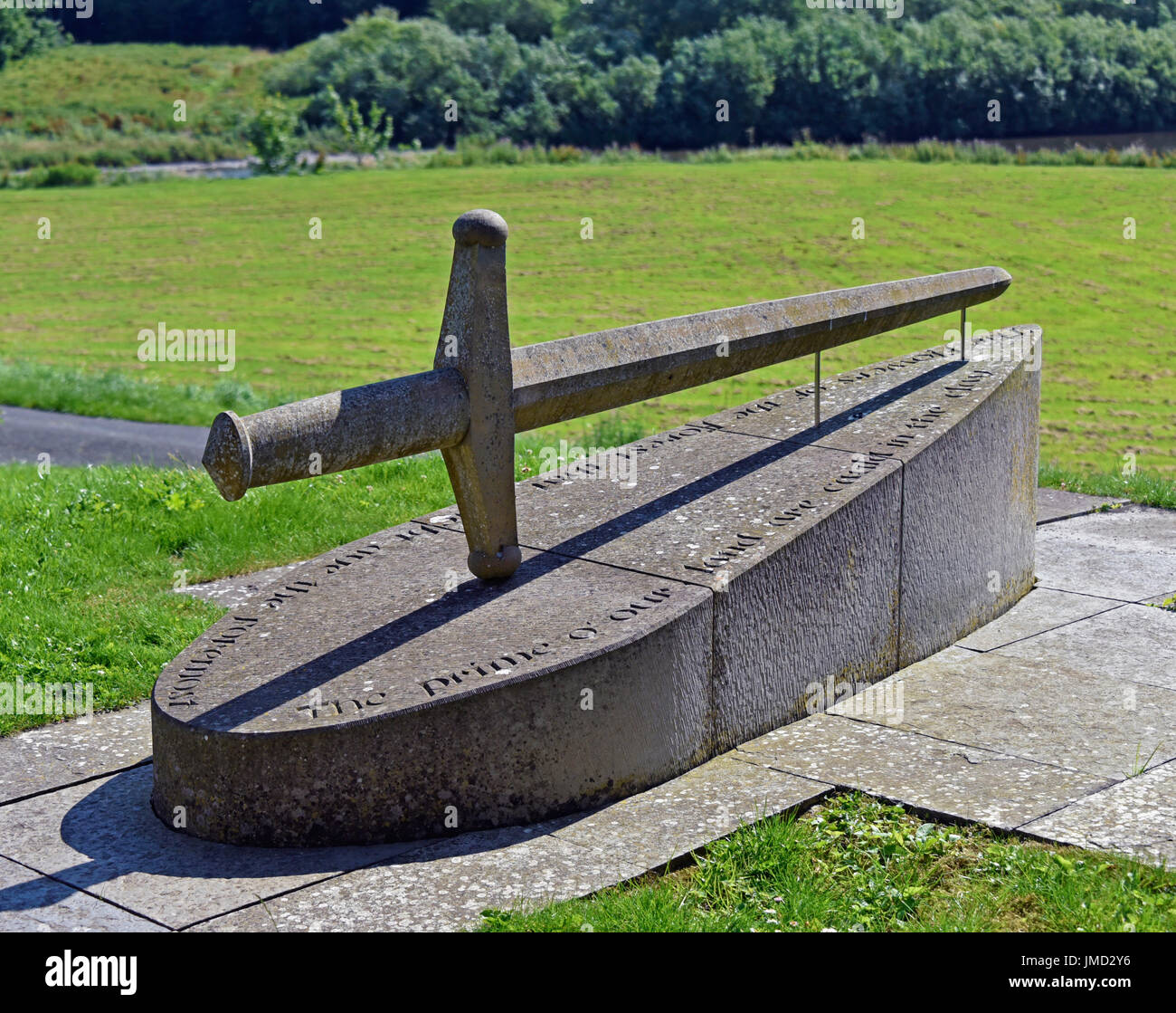 The Flodden Sword Memorial. Tweed Green. Coldstream, Scottish Borders ...