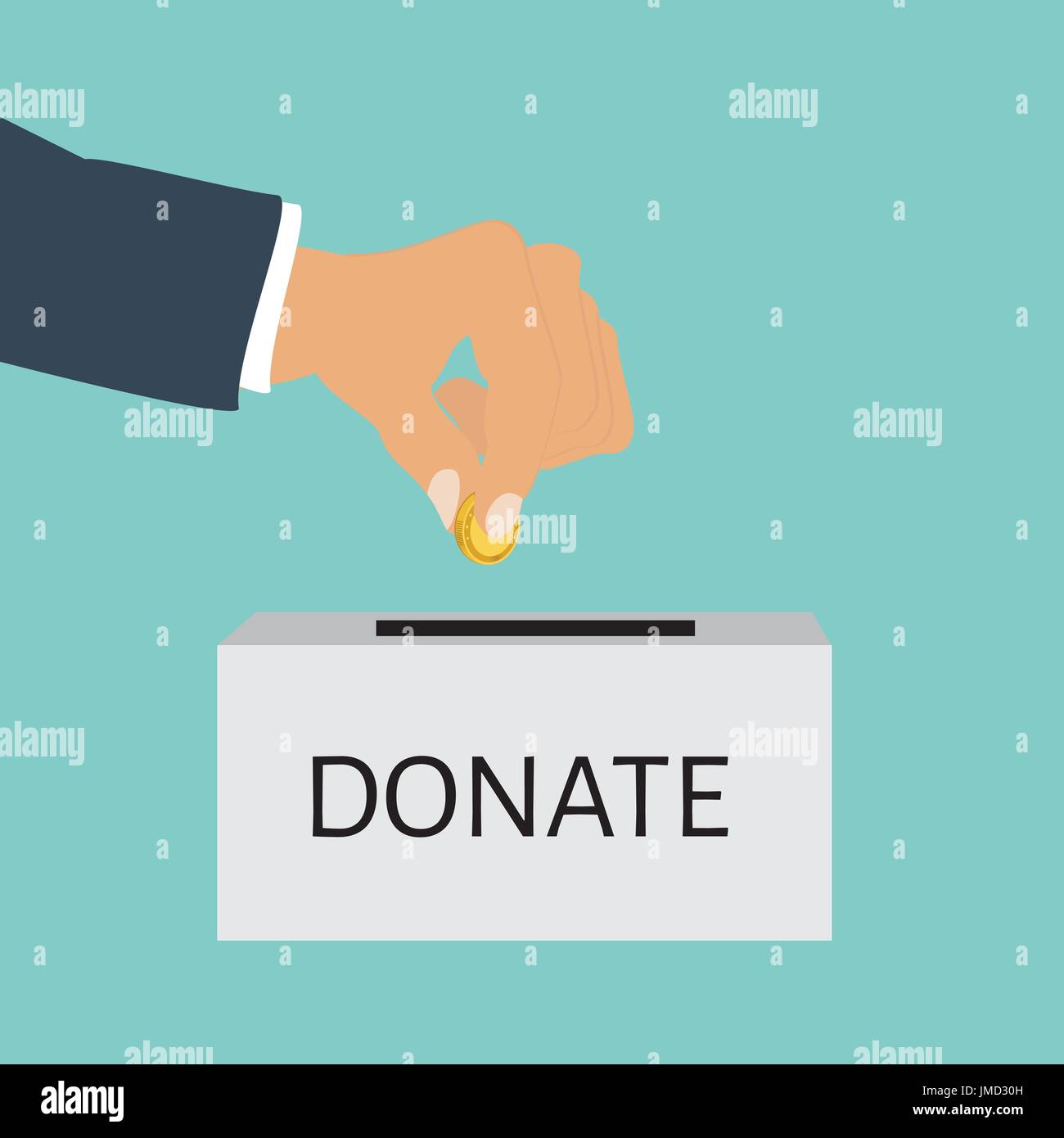 Vector illustration donation, giving and receiving money. Charity ...