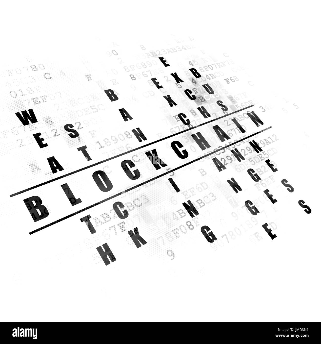 Blockchain technology text on Black and White Stock Photos & Images - Alamy