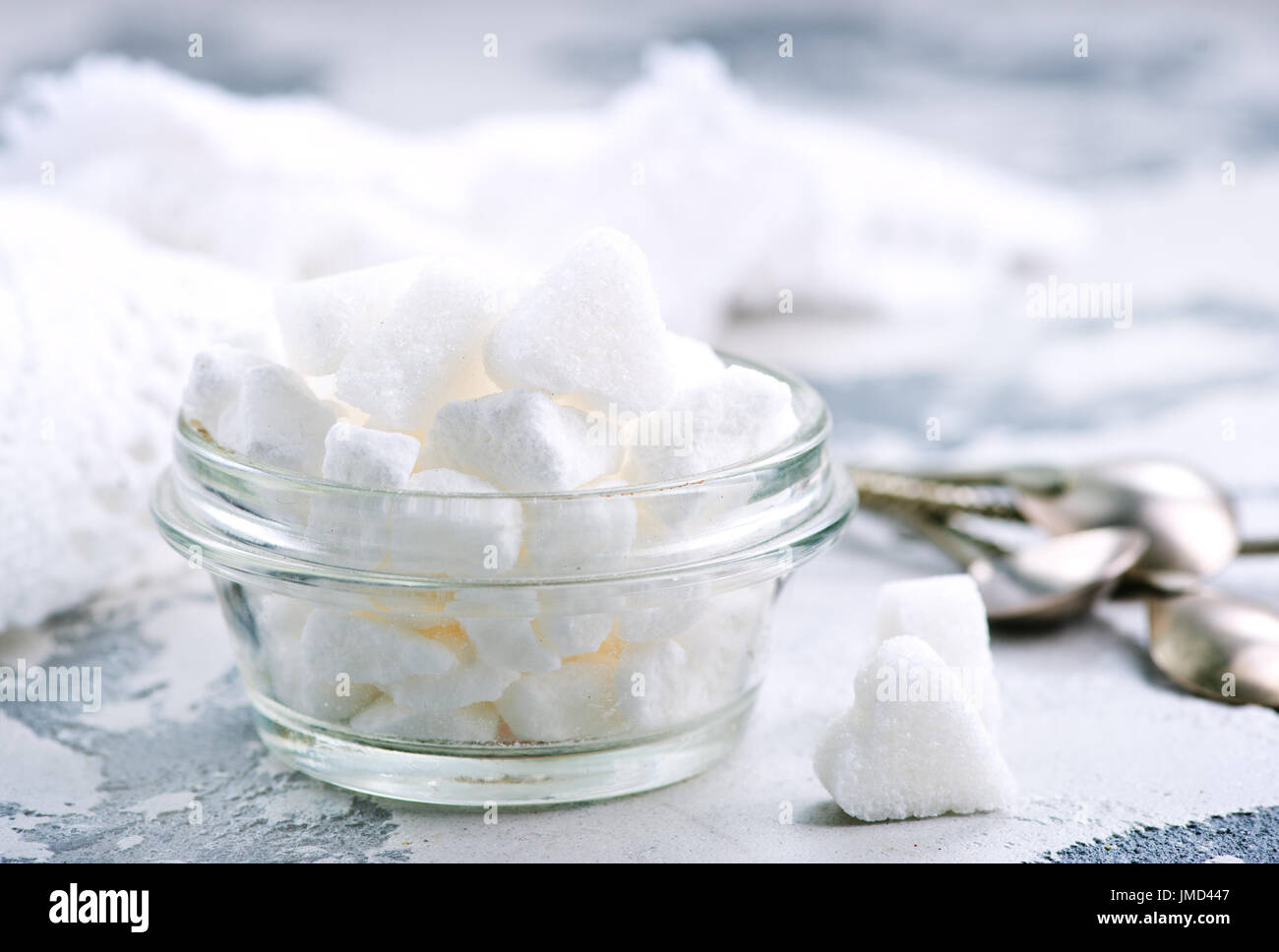 White sugar cubes in a glass bowl hi-res stock photography and images ...